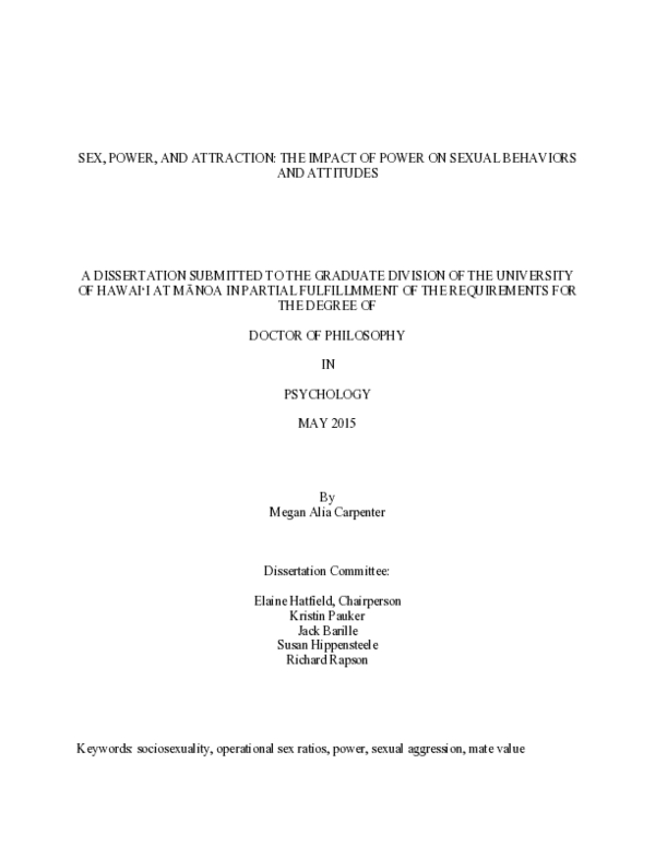 Pdf Powers Influence On Sexual Behavior And Attitudes