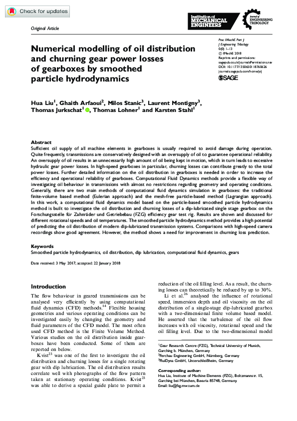(PDF) Numerical modelling of oil distribution and churning gear power losses of gearboxes by ...