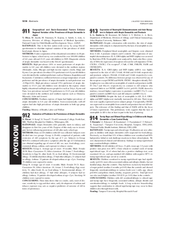 (PDF) Turnip Rape and Oilseed Rape Allergy in Children with Atopic ...