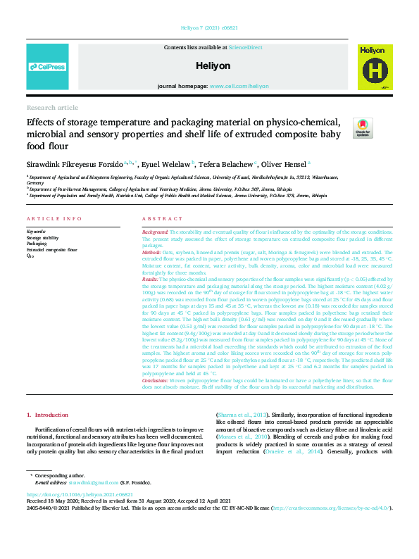 (PDF) Effects of storage temperature and packaging material on physico-chemical, microbial and ...