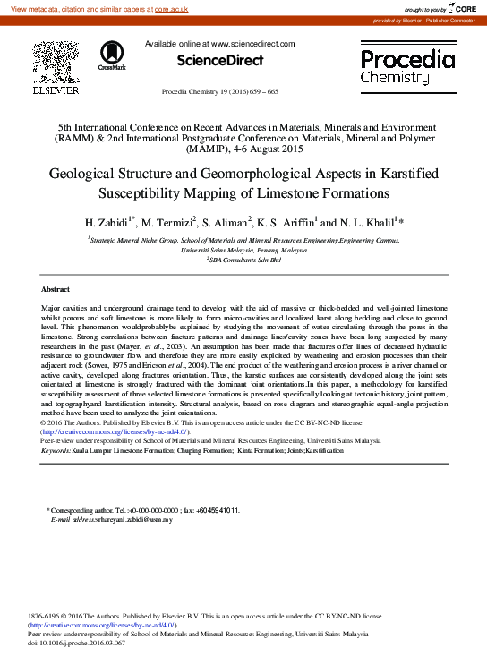 (PDF) Geological Structure and Geomorphological Aspects in Karstified Susceptibility Mapping of ...