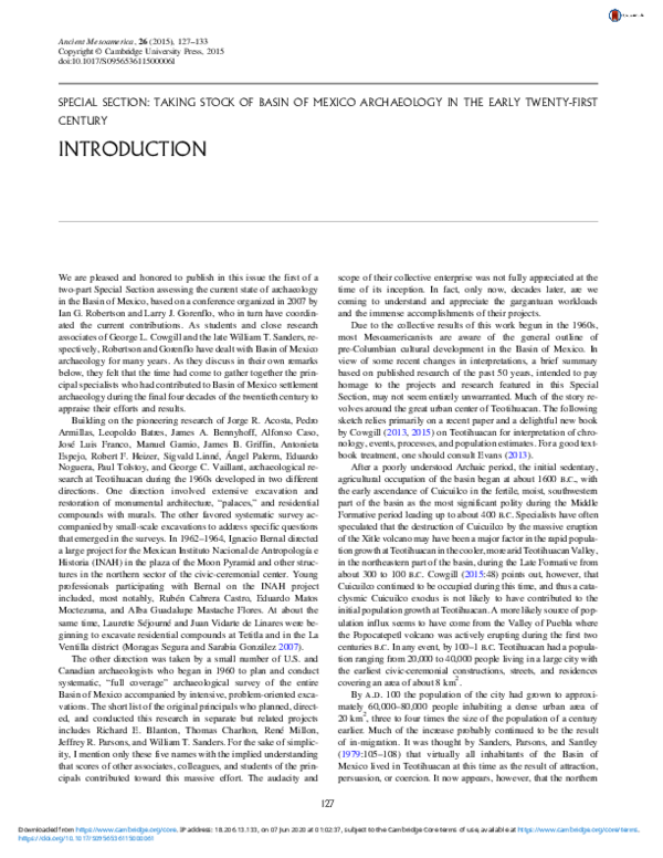 (PDF) Ancient Mesoamerica: INTRODUCTION