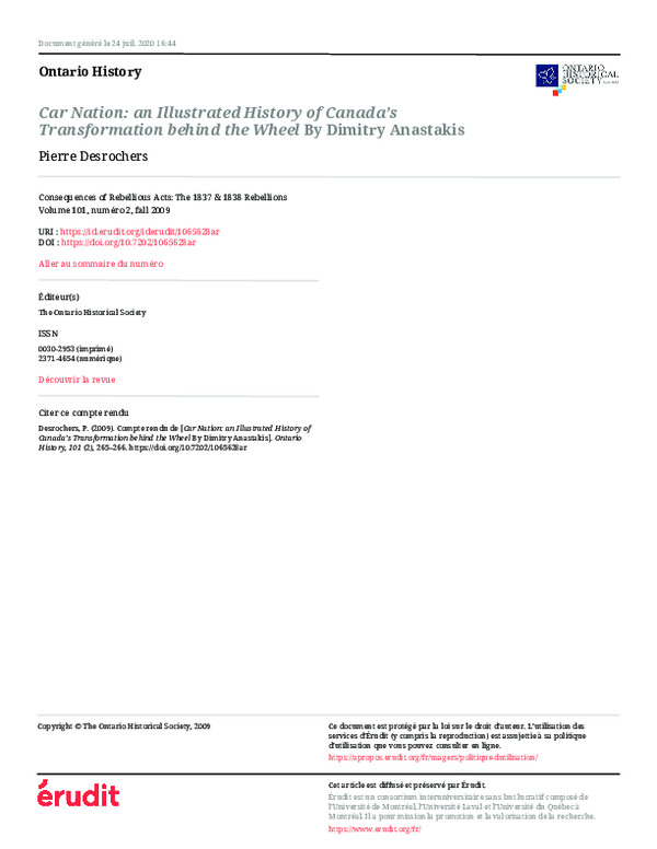 (PDF) Car Nation: an Illustrated History of Canada’s Transformation ...