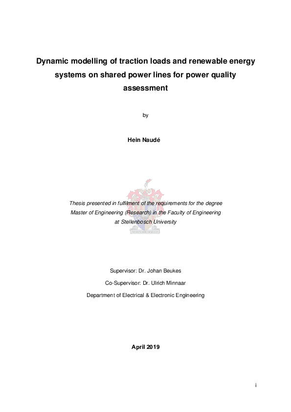 (PDF) Dynamic modelling of traction loads and renewable energy systems on shared power lines for ...