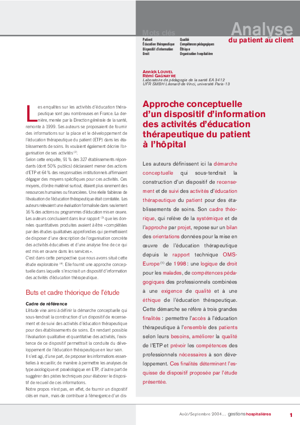 (PDF) Approche conceptuelle d'un dispositif d'information des activités ...
