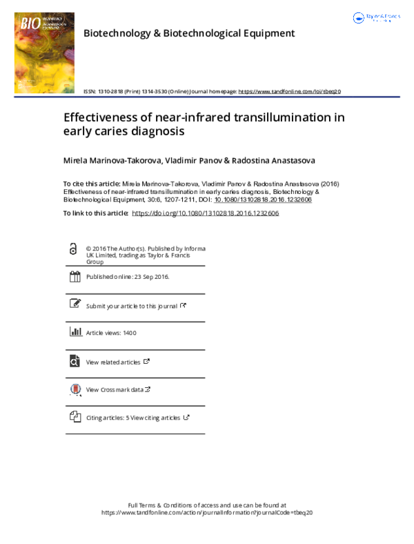 Pdf Effectiveness Of Near Infrared Transillumination In Early Caries Diagnosis