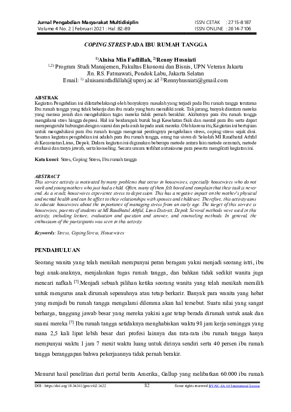 (PDF) Amf Coping Stress Pada Ibu Rumah Tangga