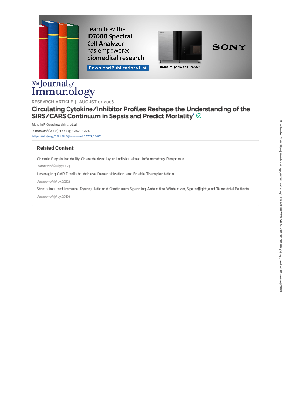 (PDF) Circulating Cytokine/Inhibitor Profiles Reshape the Understanding ...