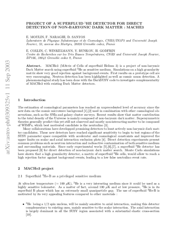 (PDF) Project of a superfluid He3 detector for direct detection of non ...