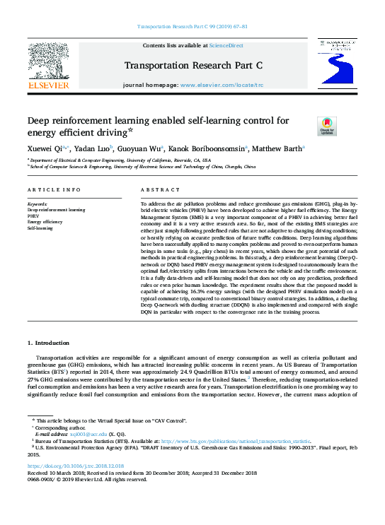 (PDF) Deep reinforcement learning enabled self-learning control for ...