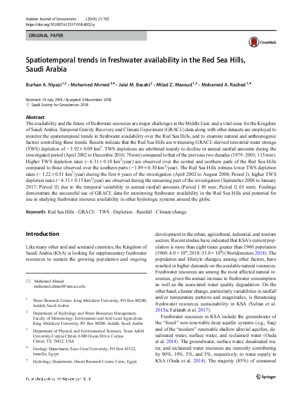 (PDF) Spatiotemporal trends in freshwater availability in the Red Sea Hills, Saudi Arabia