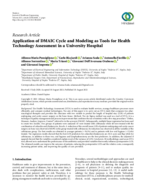(PDF) Application of DMAIC Cycle and Modeling as Tools for Health ...