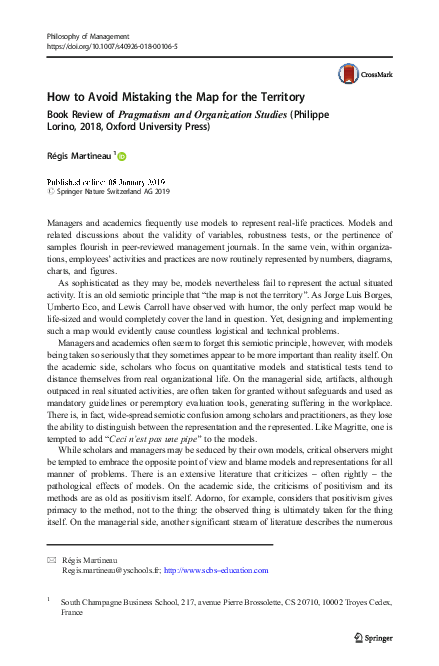 (PDF) How to Avoid Mistaking the Map for the Territory