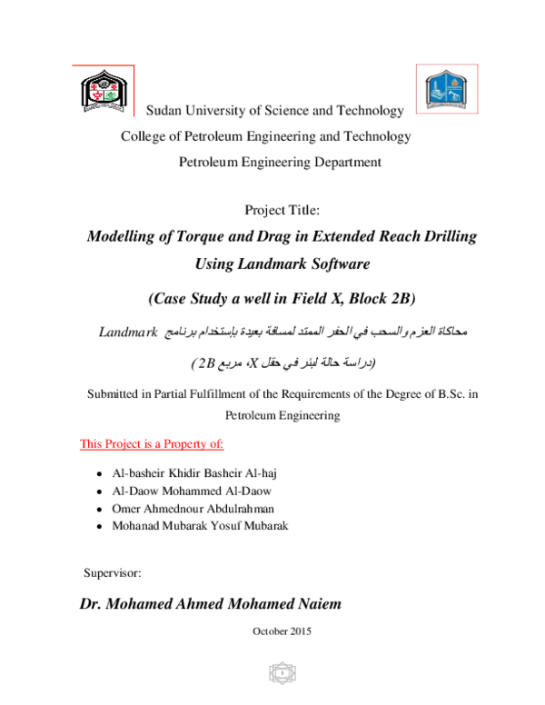 (PDF) Modelling of Torque and Drag in Extended Reach Drilling Using ...