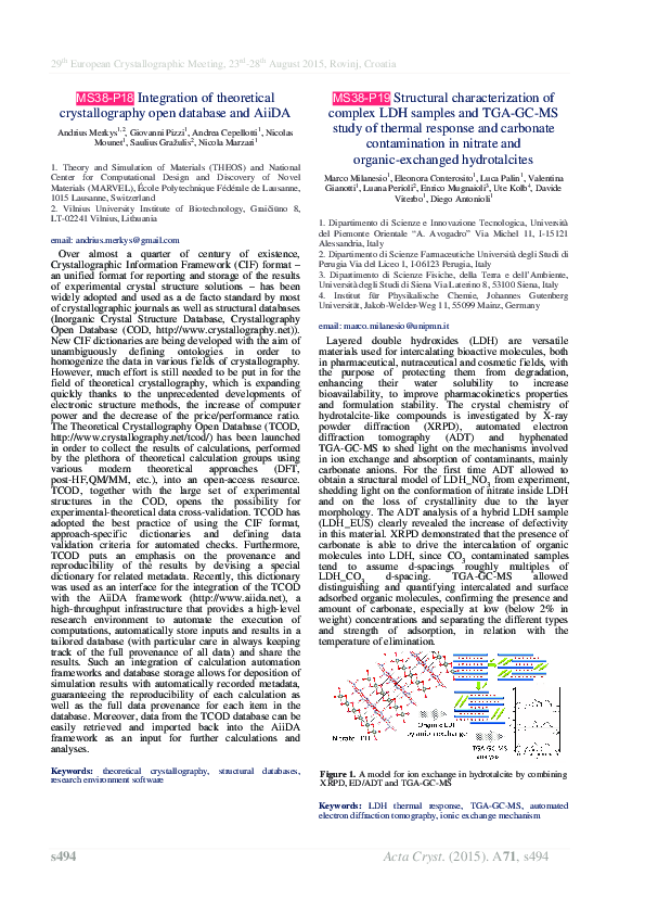 (PDF) Integration of Theoretical Crystallography Open Database and AiiDA