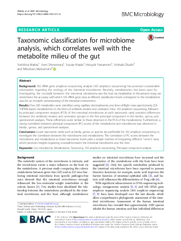 (PDF) Taxonomic classification for microbiome analysis, which ...