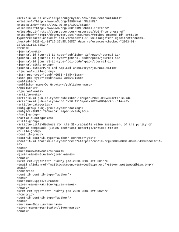 Methods for the SI-traceable value assignment of the purity of organic ...