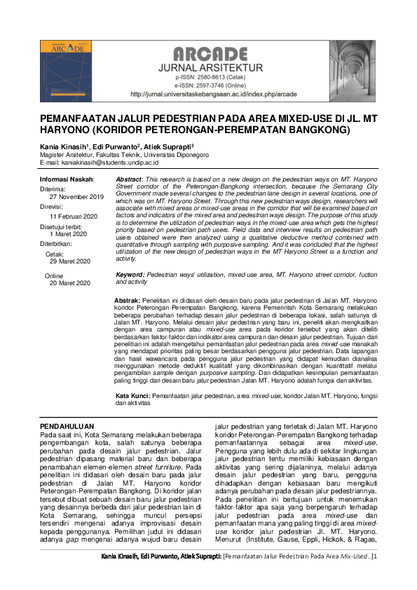 (PDF) Pemanfaatan Jalur Pedestrian Pada Area Mixed-Use DI Jl. MT ...
