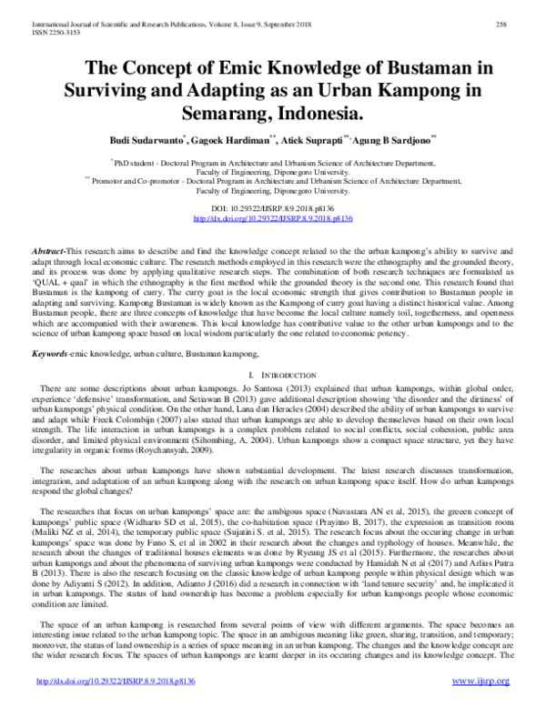 (PDF) The Concept of Emic Knowledge of Bustaman in Surviving and ...