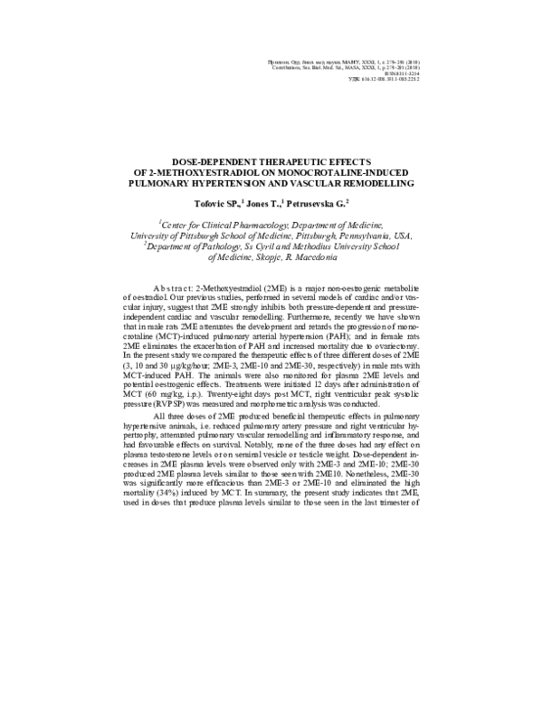 (PDF) Dose-dependent therapeutic effects of 2-Methoxyestradiol on ...