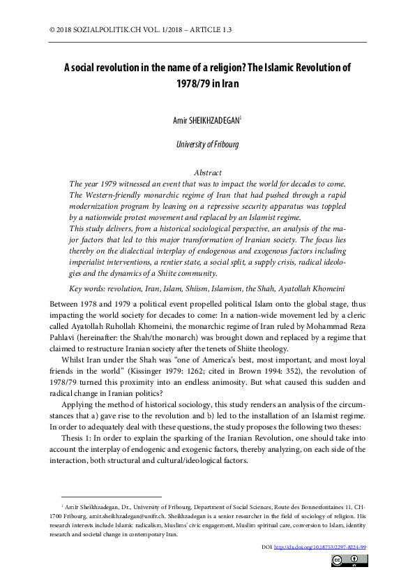 (PDF) A social revolution in the name of a religion? The Islamic ...
