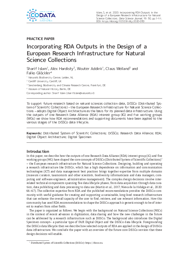(PDF) Incorporating RDA Outputs in the Design of a European Research ...
