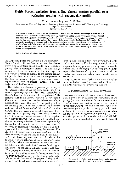 (PDF) Smith-Purcell radiation from a line charge moving parallel to a ...