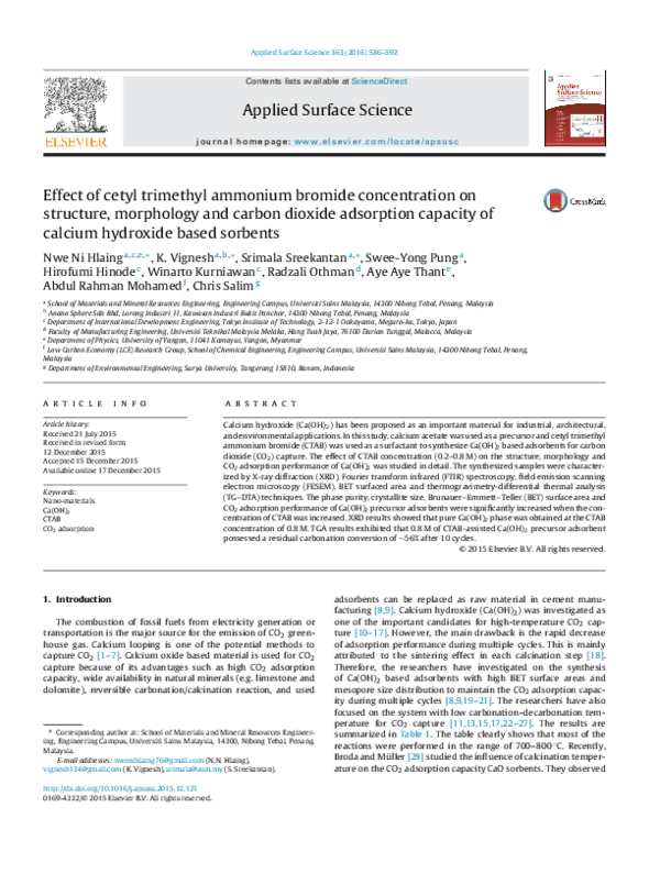 (PDF) Effect of cetyl trimethyl ammonium bromide concentration on ...