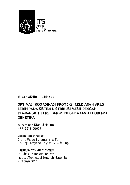(PDF) Optimasi Koordinasi Proteksi Rele Arah Arus Lebih pada Sistem Distribusi Mesh dengan ...