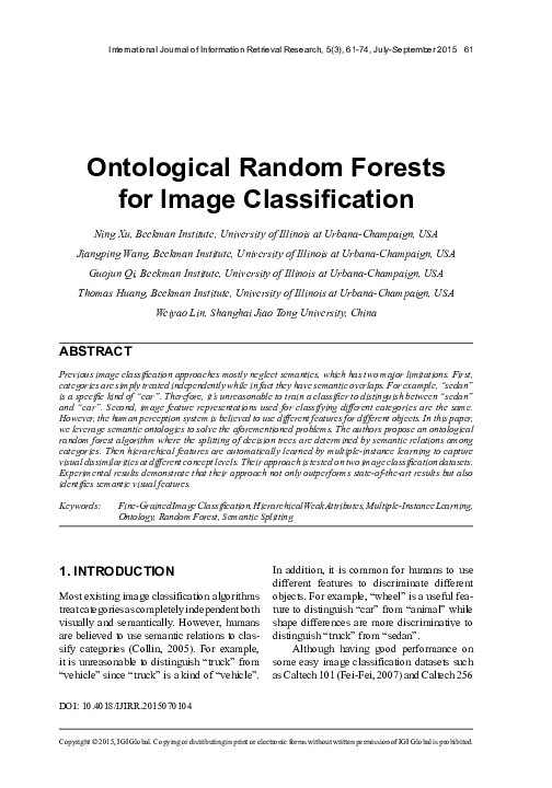 (PDF) Ontological Random Forests for Image Classification