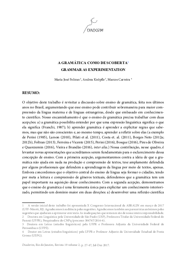 (PDF) A Gramática como Descoberta | Andrea Knöpfle - Academia.edu