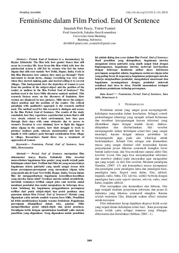 (PDF) Feminisme Dalam Film Period. End Of Sentence