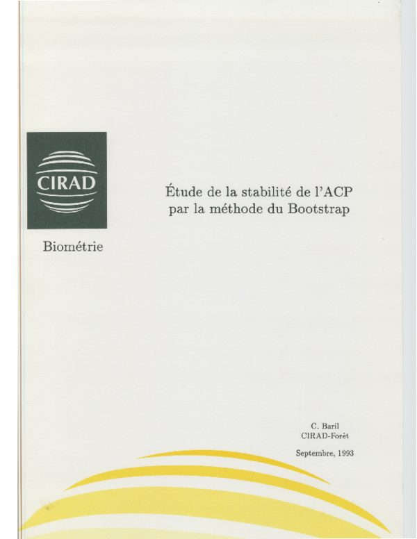(PDF) Etude de la stabilité de l'ACP par la méthode du bootstrap