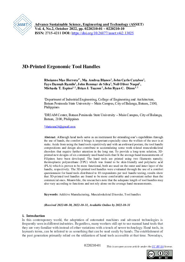 (PDF) 3D-Printed Ergonomic Tool Handles