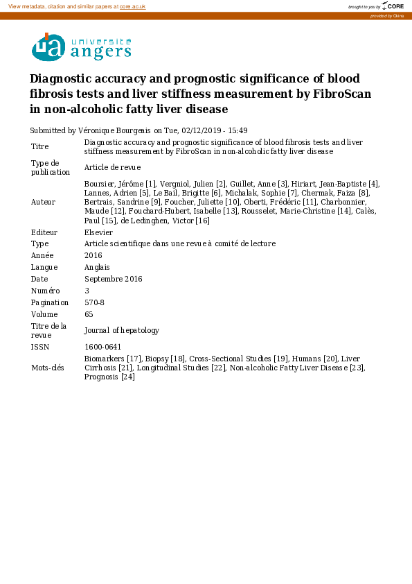 (PDF) Diagnostic accuracy and prognostic significance of blood fibrosis ...