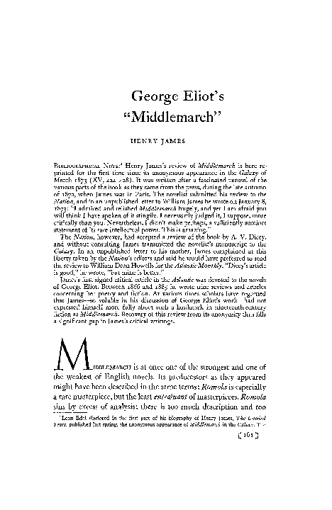 (PDF) George Eliot's "Middlemarch