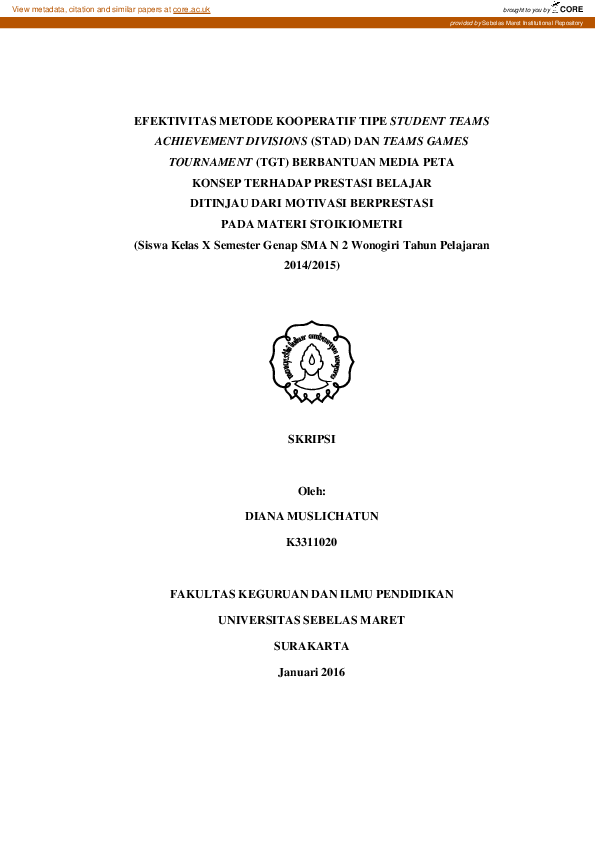 (PDF) EFEKTIVITAS METODE KOOPERATIF TIPE STUDENT TEAMSACHIEVEMENT DIVISIONS (STAD) DAN TEAMS ...