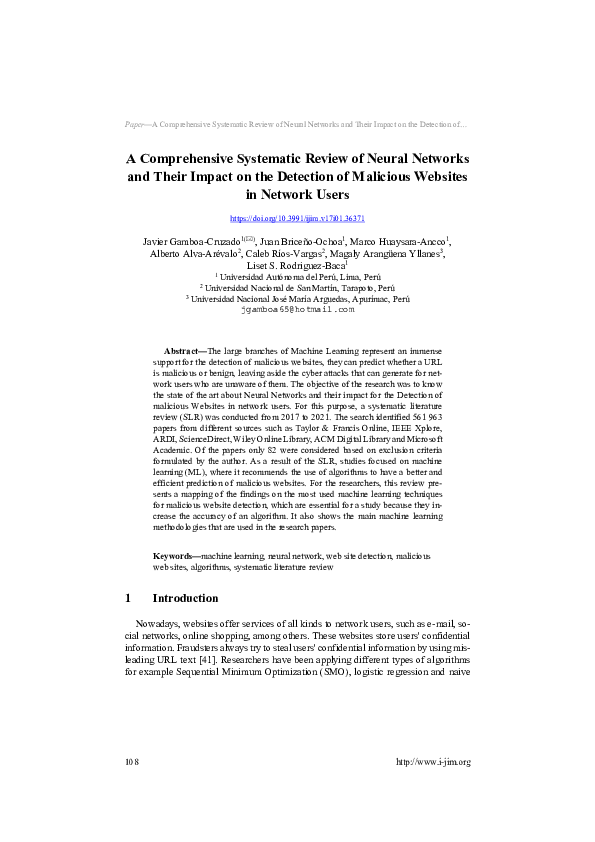 (PDF) A Comprehensive Systematic Review of Neural Networks and Their Impact on the Detection of ...