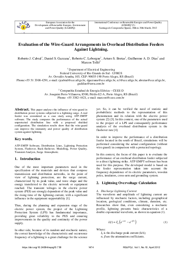 (PDF) Evaluation of the Wire-Guard and Grounding Arrangements in ...