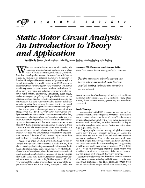 (PDF) Static motor circuit analysis: an introduction to theory and ...