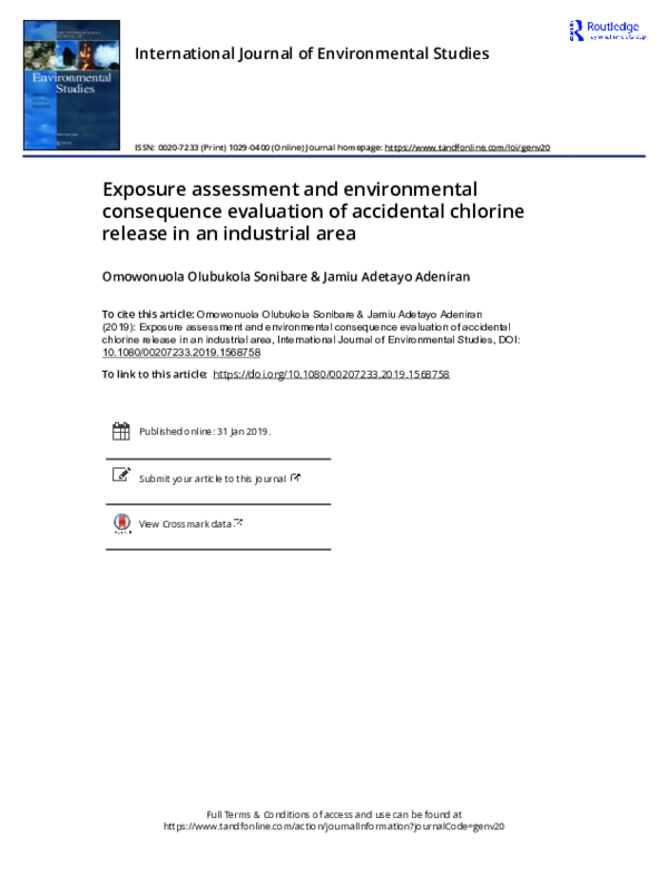 (PDF) Exposure assessment and environmental consequence evaluation of ...