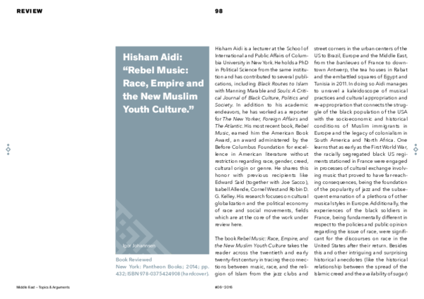(PDF) Hisham Aidi: “Rebel Music: Race, Empire and the New Muslim Youth ...
