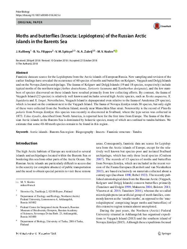 (PDF) Moths and butterflies (Insecta: Lepidoptera) of the Russian ...
