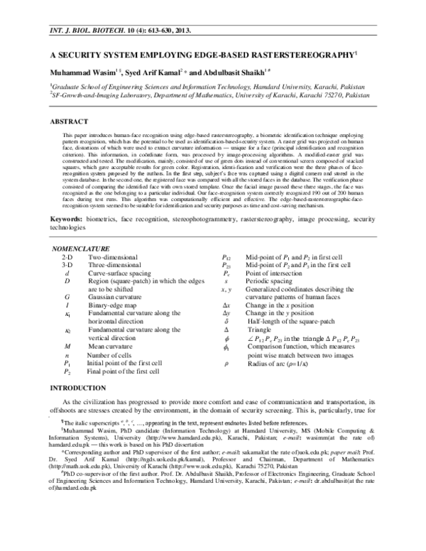 (PDF) A security system employing edge-based rasterstereography