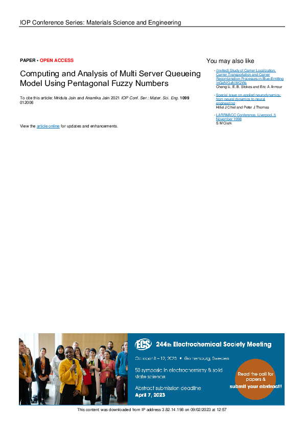 Pdf Computing And Analysis Of Multi Server Queueing Model Using 0311