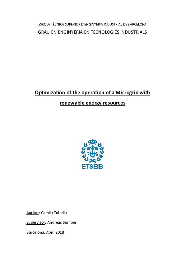 Pdf Optimization Of Microgrid Operations With Jump
