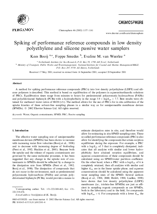 (PDF) Spiking of performance reference compounds in low density ...