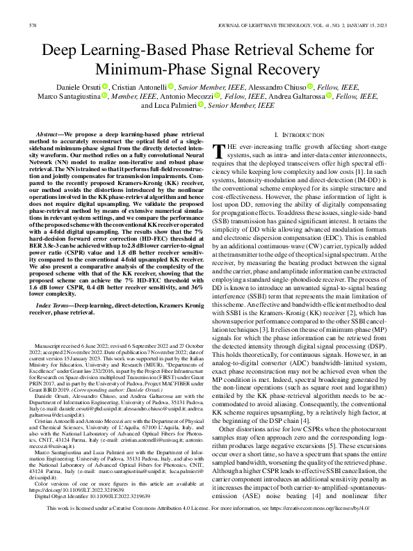 Pdf Deep Learning Based Phase Retrieval Scheme For Minimum Phase
