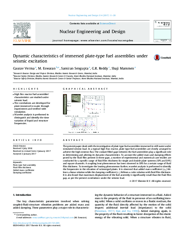 (PDF) Dynamic characteristics of immersed plate-type fuel assemblies ...