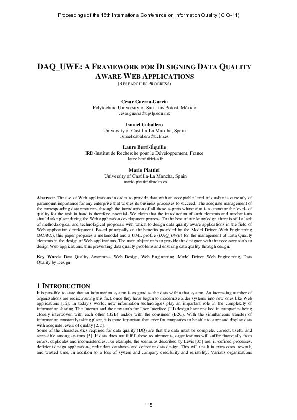(PDF) DAQ_UWE : a framework for designing data quality aware web applications | cesar guerra ...